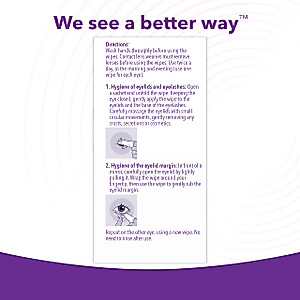 iVIZIA Eyelid Cleansing Wipes for Sensitive Eyelid Cleansing, Preservative-Free, Micellar, No Rinse, Gentle Eye Makeup Remover, 20 Sterile Single-Use Wipes for Eyelids