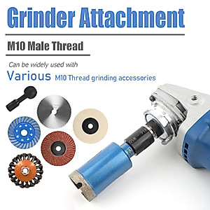 Mesee 2 Pieces Angle Grinder Attachment Adapters M14 Female to M10 Male Thread Adapter Conversion Tool Grinding Machine Converter Extension Rod for Diamond Core Bits Polishing Pad Wheel