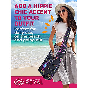 THE COLLECTION ROYAL Hobo Crossbody Bags for Women, Boho Purse, Boho Bag | Hippie Bag, Indie Tote Bag, Cloth Purse for Women (GrnTiePeace)