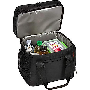 Insulated Cooler Lunch Bag - Multiple Storage Pockets - For Men, Women, and Children by Cozy Bear (Black)