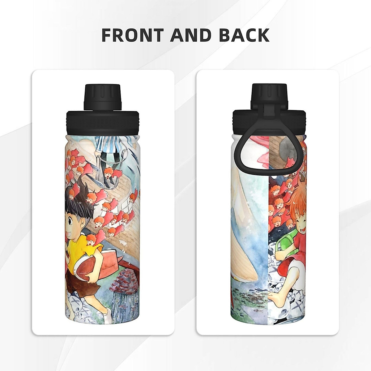 LOUNDY Ponyo and Sosuke 18 oz Tumblers Stainless Steel Vacuum Insulated Coffee Mug Water Bottle Drinking Cup