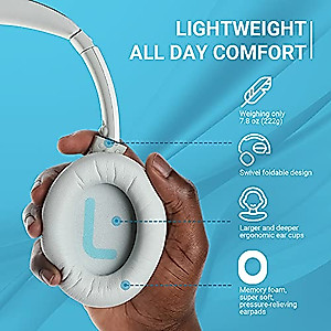 233621 Trip Active Noise Cancelling Headphones with Independent Noise Reduction Chip, Bluetooth Wireless Headphones Built-in Mic and Ex Audio Cable, 40H Battery, Hands-Free Calls, HiFi Sound Quality