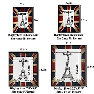 England British Flag 4x6 Picture Frame Picture Frame for Wall and Tabletop Display, Horizontal and Vertical for Wall Mounting Union Jack Wooden Photo Frame