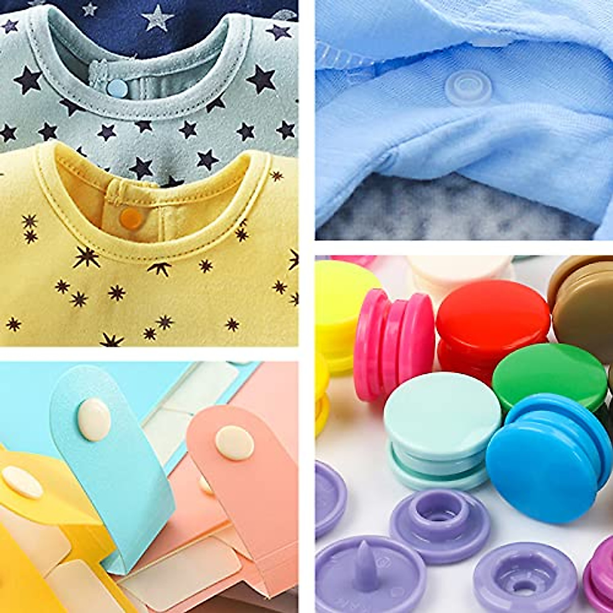 TmppDeco Plastic Snaps with Snap Pliers, 460 Sets 24-Colors Snap Buttons for Sewing, Snap Fasteners Kit for Sewing, Clothing, Crafting