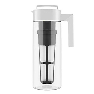 Takeya Patented Deluxe Cold Brew Coffee Maker, Two Quart, White