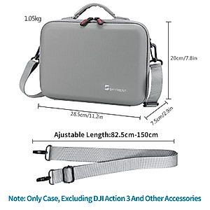 Skyreat Osmo Action 4 / Action 3 Case, Portable PU Leather Carrying Case Shoulder Bag for DJI Osmo Action 3 / Action 4 Adventure Combo Accessories
