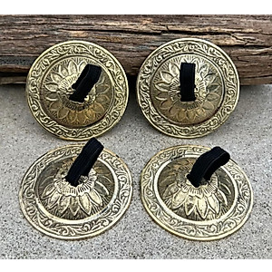 DharmaObjects Belly Dancing - Pro Finger Zills or Cymbals 2 Pair/4pcs Gold 6cm