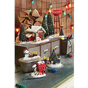 Department 56 Peanuts Decoration, Snoopy’s Dog House, Woodstock, Christmas Lights, 8", Red