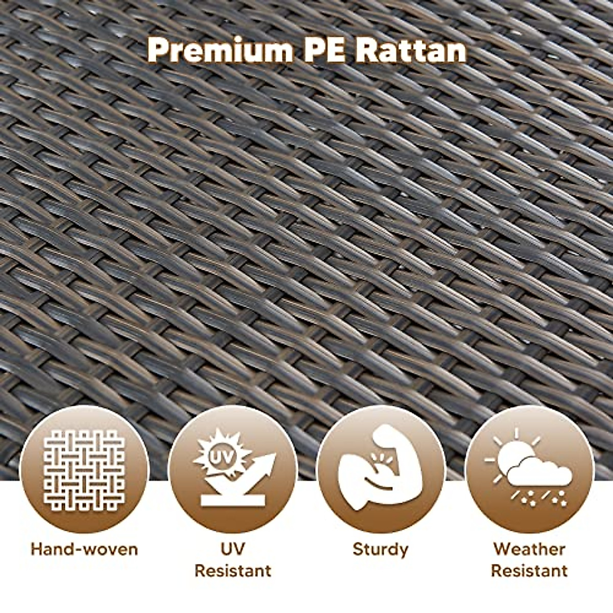 TMEE Patio Storage Bench,Outdoor Wicker Deck Box,PE Rattan Patio Furniture with All-Weather Cushion