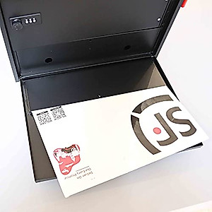 Wall Mount Locking Mailbox with Code Lock - Black Large Capacity with House Numbers Security Digital Password Lock Mailbox - Waterproof Iron Vertical Drop Mail Box Package Delivery Box Outdoor