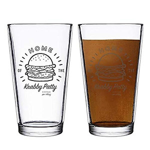 The Krusty Krab Home of the Krabby Patty Drinking Glass