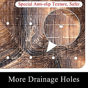 Non Slip Bathtub Mats with Suction Cups, Bath Tub Shower Mat for Bathroom, Machine Washable Bathroom Mats with Drain Holes(Texture of Turtle Carapace)