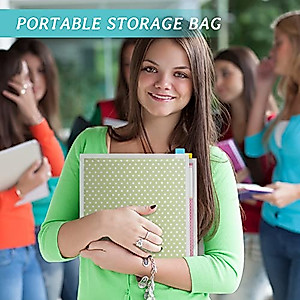 Caydo 12 Pieces Scrapbook Paper Storage with Sticky Index Tabs for Holding 12 x 12 Inch Scrapbook Paper, Cardstock, Vinyl Paper, Photos and Paper File