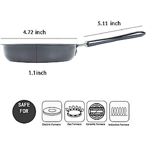 reiliva Egg Frying Pan Mini Nonstick Pan for Frying Eggs Pancake Skillets Omelet Pan 4.7-inch