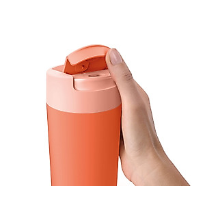 Joseph Joseph Sipp Travel Mug with Flip-top Cap - 454 ml (16 fl. oz) - Coral