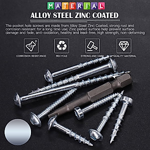 Glarks 280Pcs #8x1-1/2'' Pocket Hole Screws Zinc Coated Square Drive Self Tapping Coarse Thread Wood Screws for Wood and Sheet Metal (#8x1-1/2'' Coarse Thread)