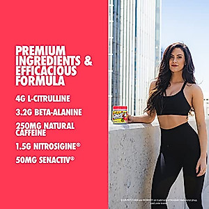 GHOST Legend Pre-Workout Energy Powder, Sour Patch Kids Redberry - 25 Servings - Caffeine, L-Citrulline, & Beta Alanine Blend for Energy Focus & Pumps - Free of Soy, Sugar & Gluten, Vegan