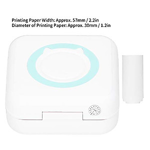 Gaeirt Mini Printer Portable Photo Printer, Pocket Printer Thermal Portable Wireless Bluetooth Bluetooth Label Printer 200dpi Support for Wireless Bluetooth 4.1(Green)