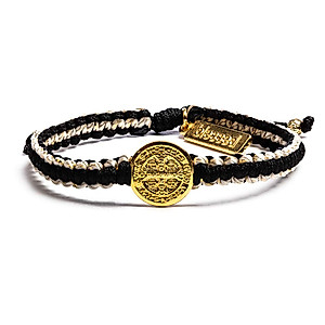 My Saint My Hero Gratitude Bracelet - Black/Gold Metallic