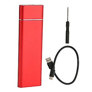 SSD Enclosure, NVME SSD Enclosure High Heat Dissipation High Speed Transfer Dual Protocol Plug and Play for 2230mm (Red)