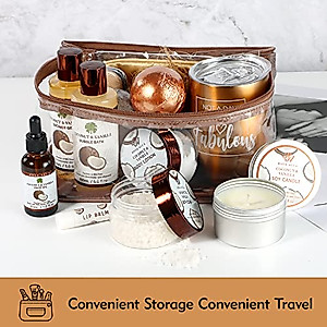Bath Gift Set Vanilla Coconut Home Spa Set, 22Pcs Spa Gift Basket for Women, Relaxing Spa Day Kit for Girls Include Lip Balm, Christmas Birthday Gift for Women from RA ROSA ACCA