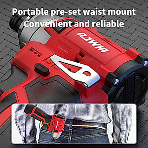 Cordless Impact Driver Kit 16.8V Max Torque 140Nm（105ft-lbs）High Rotation Electric Impact Driver Brushless Motor Continuously Variable Rechargeable 1/4" impact driver 2.0Ah Batteries