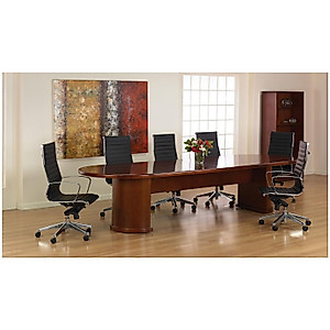Saranya 18 Shop New Cherry Finish 12 FT Traditional Executive Rectangle Shaped Real Wood Conference Table Legs Racetrack Boardroom Meeting Room Office Table Desk Furniture 144"L x 48"W x 30"H of Set