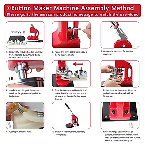 MK.Bear Button Maker Machine Multiple Sizes, Pin Maker Button Machine 1.25+2.25 Inch (32+58mm), DIY Button Press Machne Kit with 200 Button Parts Supplies, Comes with Circle Cutter and Cutting Mat