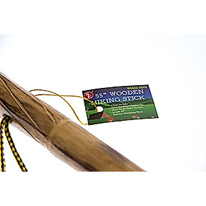 SE Natural Wood Walking Stick with V Yoke for Rifle, Steel Spike and Metal-Reinforced Tip Cover, 55" - WS622-55YH