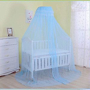RuiHome Baby Crib Bed Mosquito Net Without Stand Boys Girls Palace-Style Dome Netting Curtain Infants Nursery Bedroom Decor Toddler Shower Gifts, Blue Color