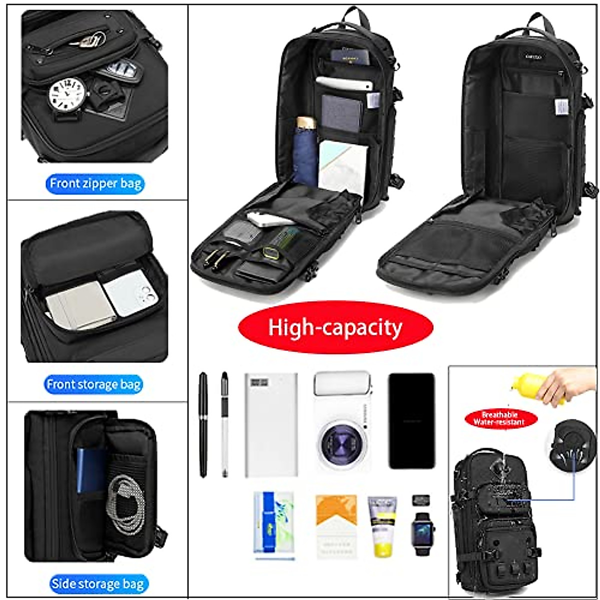 Uaskmeyt Sling Bag for Men, Sling Backpack Shoulder Crossbody Bag Waterproof Heavy Duty Over Shoulder Bag Large Capacity Casaul Daypacks (Black)