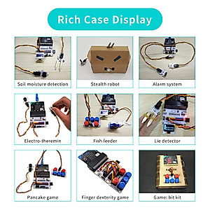 ELECFREAKS microbit Tinker Kit for Kid Micro:bit Sensor Starter Kit with 35 Projects, DIY Programming STEM kit with Basic Coding Electronics Modules and Wiki Tutorial(Without Micro:bit)