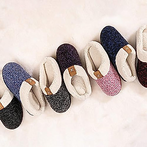 ULTRAIDEAS Women's Comfy Fleece Lined Slippers with Memory Foam (9-10, Purple)