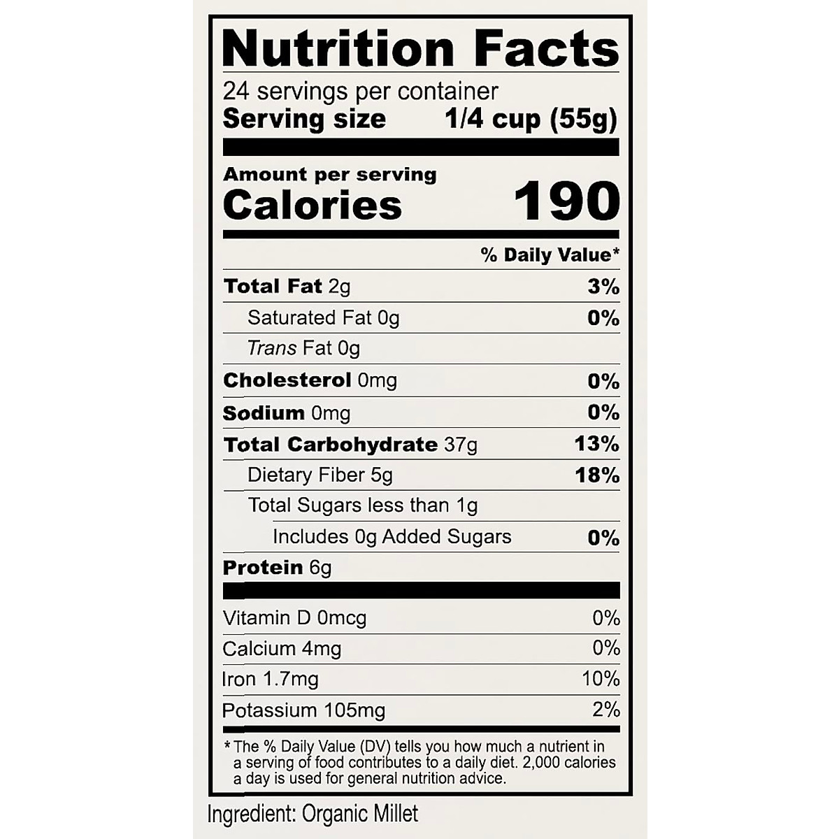 Anthony's Organic Hulled Millet, 3 lb, Gluten Free, Raw & Grown in USA