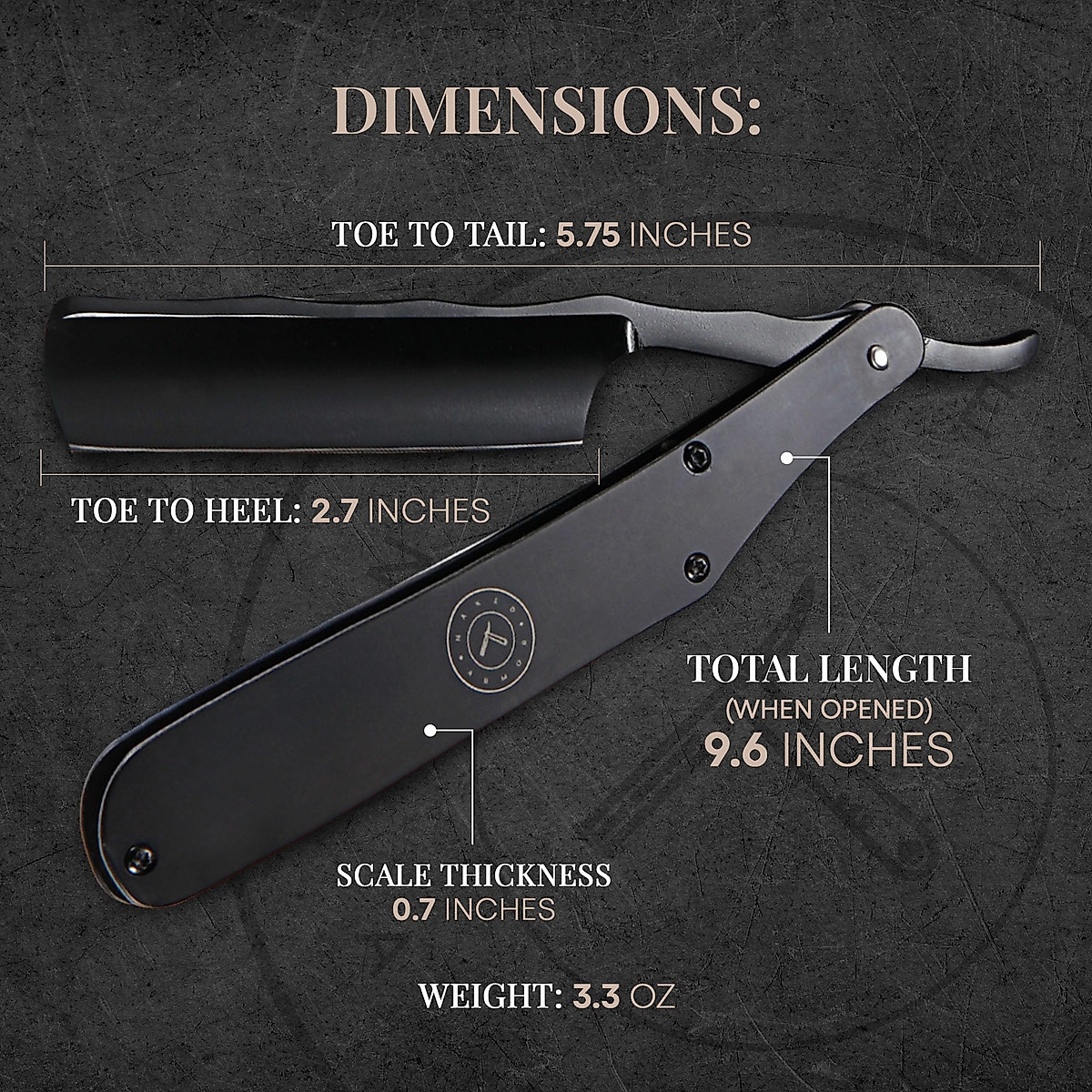 Naked Armor Straight Razor Kit - Shave-Ready Japanese Stainless Steel Blade, Complete Mens Shaving Kit, Straight Razor Shaving Kit for Beginners with Shaving Soap, Brush, Strop, Gift Box (Metallic)