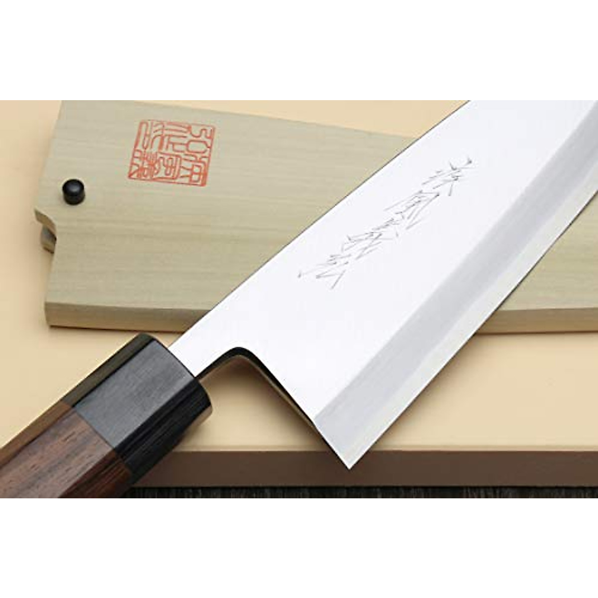 Yoshihiro Ginsanko High Carbon Stainless Steel Mizu Yaki Hongasumi Deba Japanese Fillet Chef Knife 6.5inch (165mm)