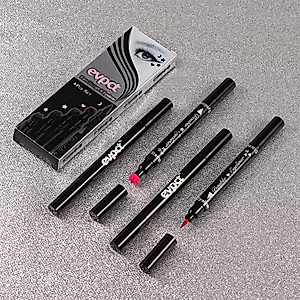 BINGBRUSH Double-sided Liquid Stamp Eyeliner Pen, Face Stamps Makeup Extremely Black Waterproof Slim Gel Felt Tip High Black Pigment Liquid Eyeliner & Seal (Colorful)