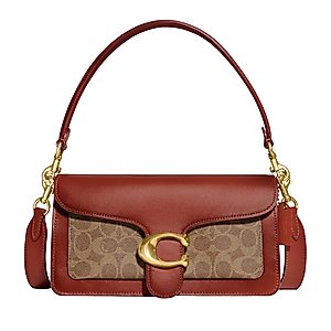 COACH Coated Canvas Signature Tabby Shoulder Bag 26, Tan Rust, One Size