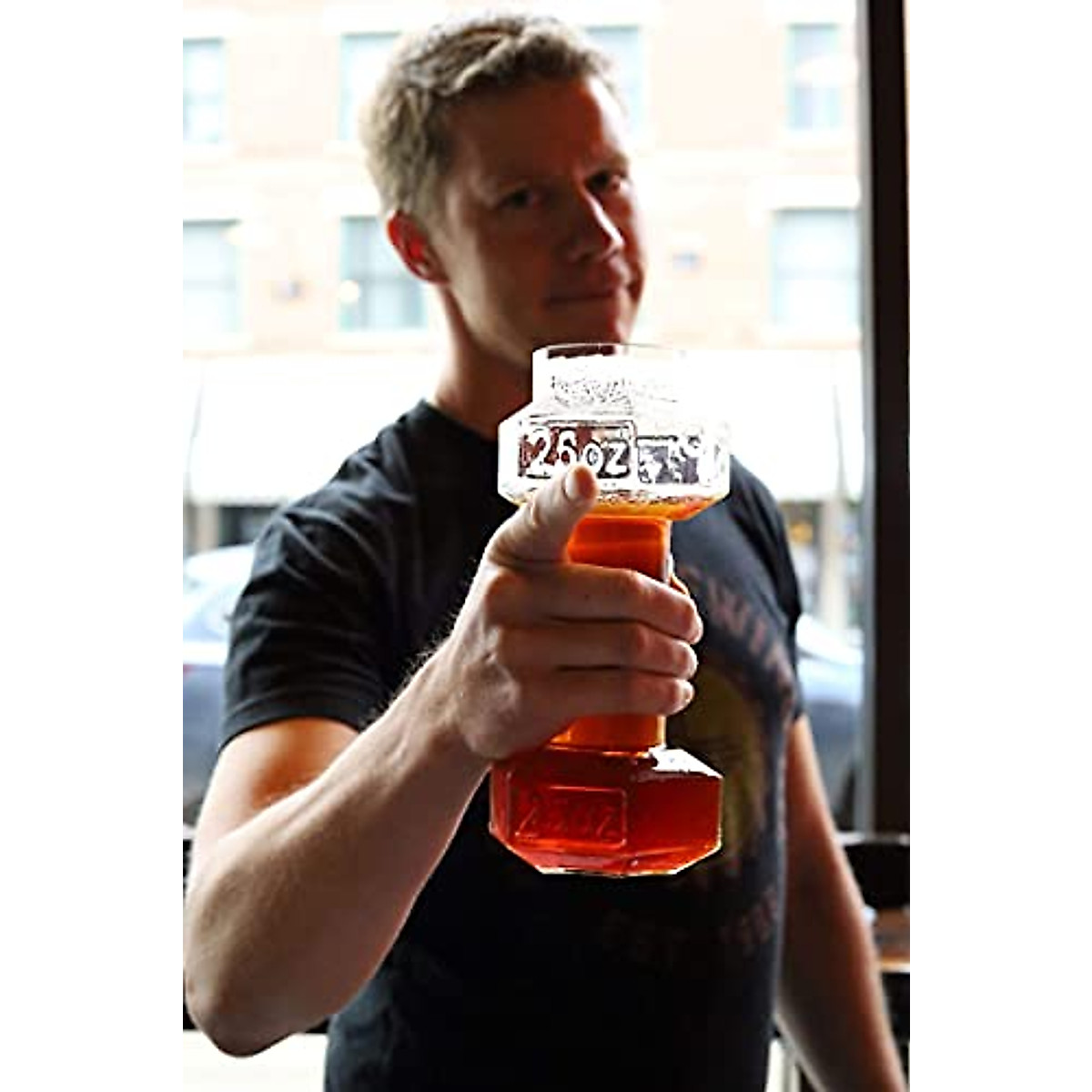 Gemsho Glass Set of 2, Dumbbell Beer Glasses | Funny Beer Mug | Beer Mugs For Men | Funny Beer Glasses | Beer Glasses Funny | Cool Beer Glasses | Giant Beer Glass