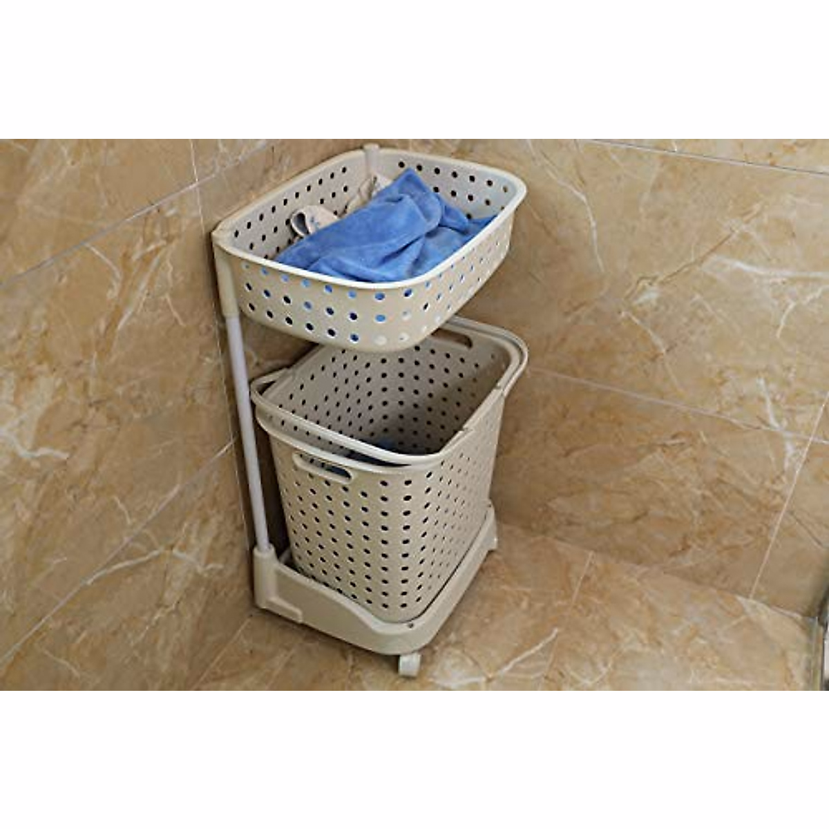 Basicwise QI003311 Plastic Laundry Hamper, White