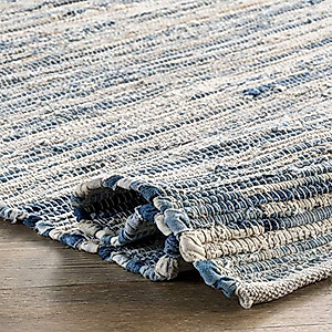 nuLOOM Maile Denim Stripes Runner Rug, 2' 6" x 8', Blue