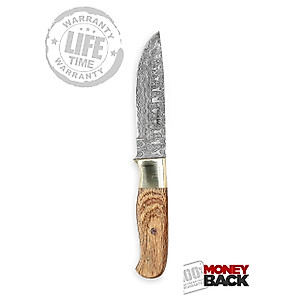 Perkin Knives - Custom Handmade Damascus Hunting Knife Fixed Blade Knife