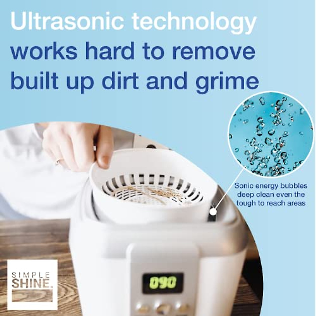 Ultrasonic Jewelry Cleaner Kit - New Premium Cleaning Machine and Liquid Cleaner Solution Concentrate - Digital Sonic Cleanser for Watchbands Jewelry, Silver and More