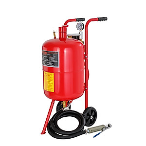 VEVOR Sand Blaster, 10 Gallon Pot Sandblaster, 60-110 PSI Pressure Sand Blasting Kit with 4 Ceramic Nozzles & 8ft Hose, Ideal for Paint, Stain, Rust Removal