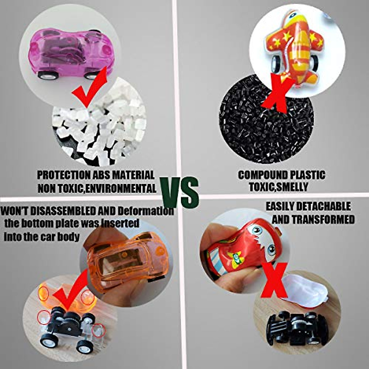 Himeeu 40 Pcs Pull Back Vehicles Mini Car Toys Friction Powered Racing Cars Mini Constructions Trucks for Preschool Toddlers Boys & Girls,Bulk Party Favors Toys