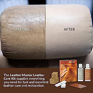 Leather Master 250ML LEATHER CARE KIT - Cleaning Kit Contains The Cleaner, Conditioner, Sponge, And Products For All Leather Car Interior And Furniture Detailing