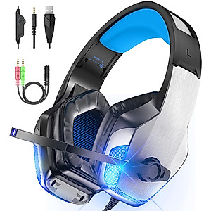WolfLawS Gaming Headset for Xbox Series X/S, Xbox One, PS5, PS4, PC, Switch, Over Ear Headphones with Noise Isolating Mic, Bass Surround Sound, Memory Foam Ear Pads