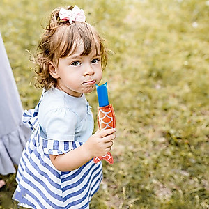 10 Pieces Popsicle Holder Popsicle Bags Mermaid and Shark Ice Pop Sleeves Freezer Reusable Popsicle Sleeves (Long stripes and fish)