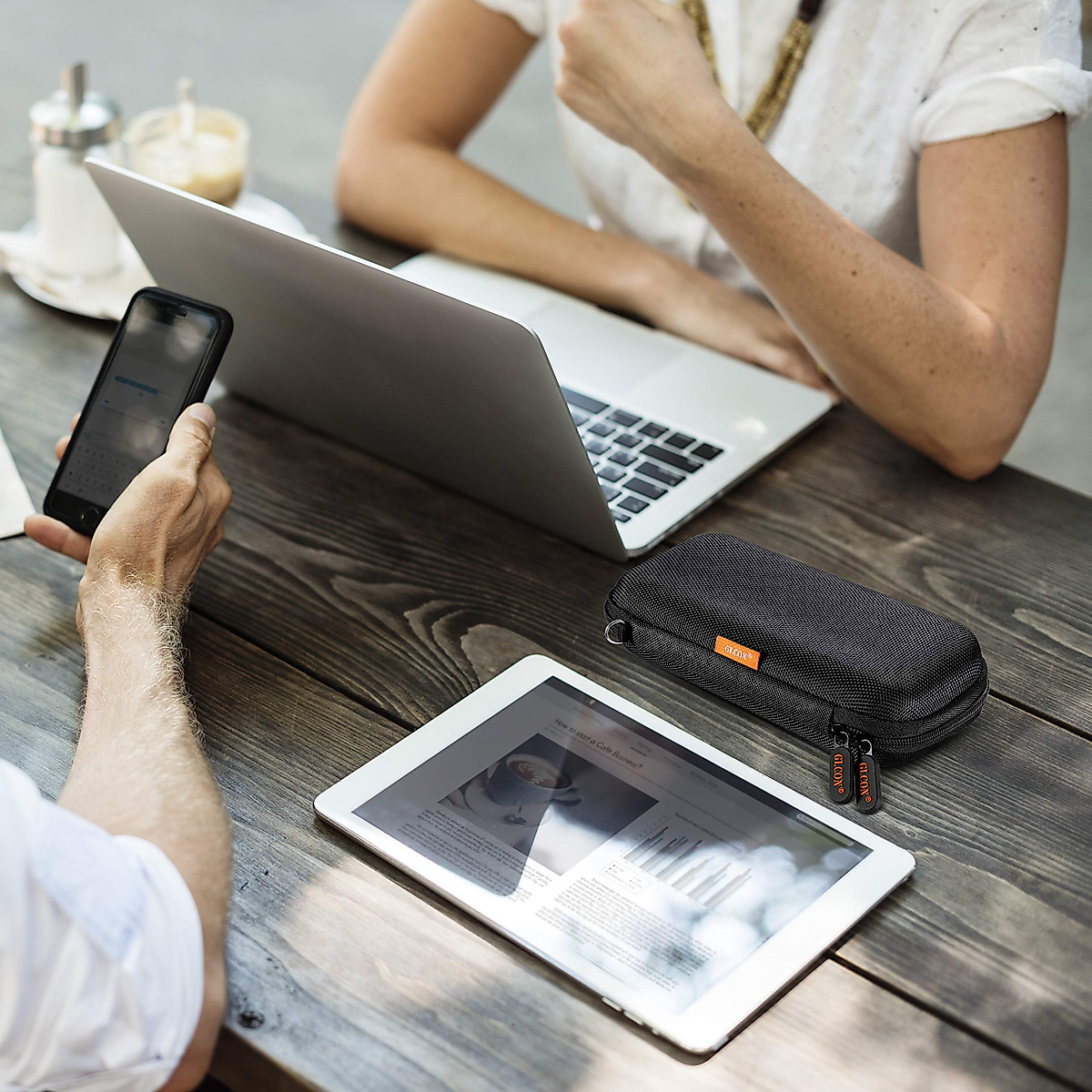 External Hard Drive Case - GLCON Shockproof EVA Carrying Case for WD My Passport Element Seagate Expansion Backup Toshiba 1TB 2TB 4TB - High Protection Portable Travel Electronic Power Bank Bag