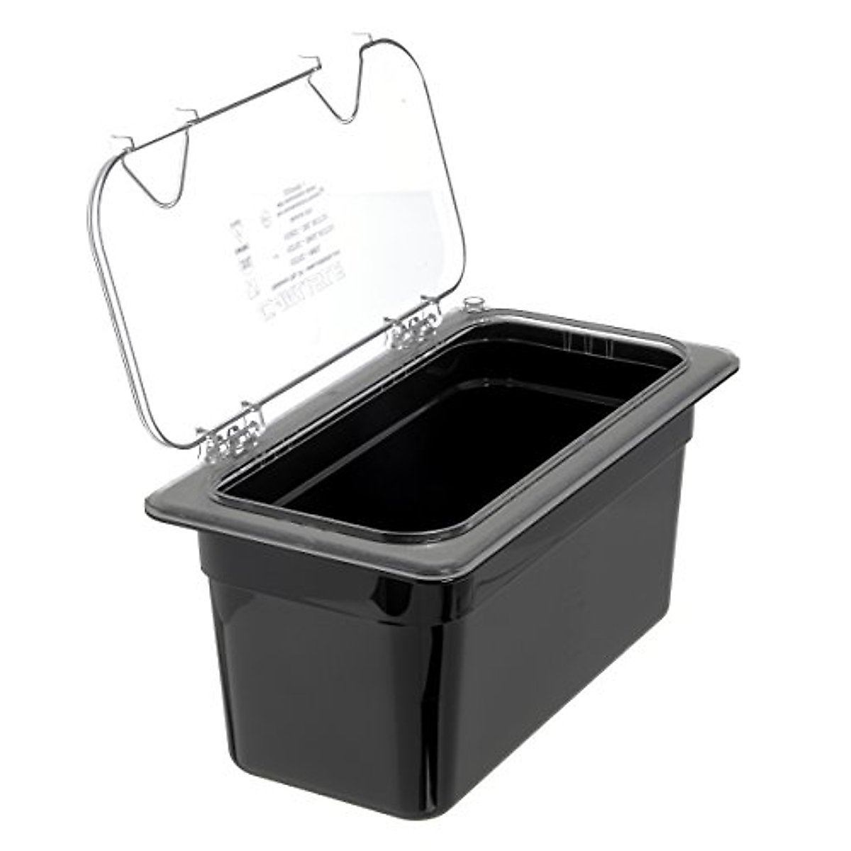 Carlisle FoodService Products 10279Z07 EZ Access Hinged Lid with Handle and Notch, Third Size, Clear